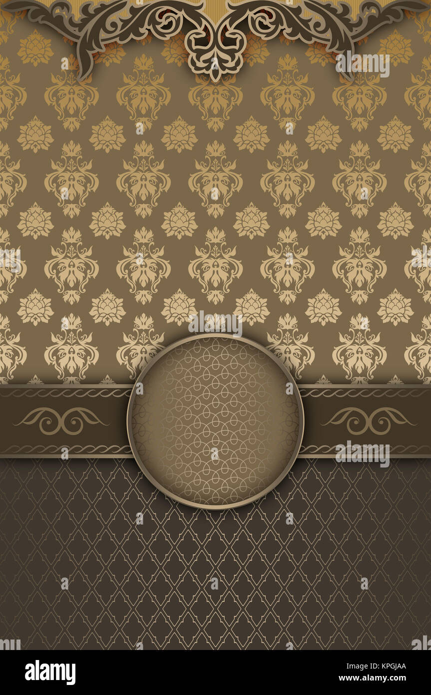 Vintage background with old-fashioned patterns,decorative frame and ...