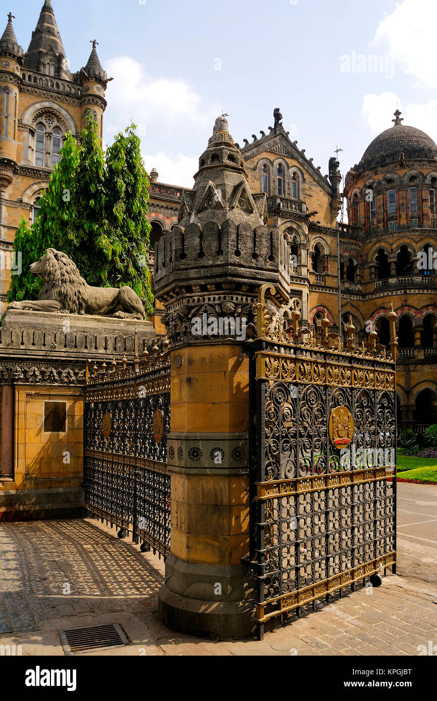 Asia, India, Maharashtra, Mumbai. A section of Victoria Terminus ...