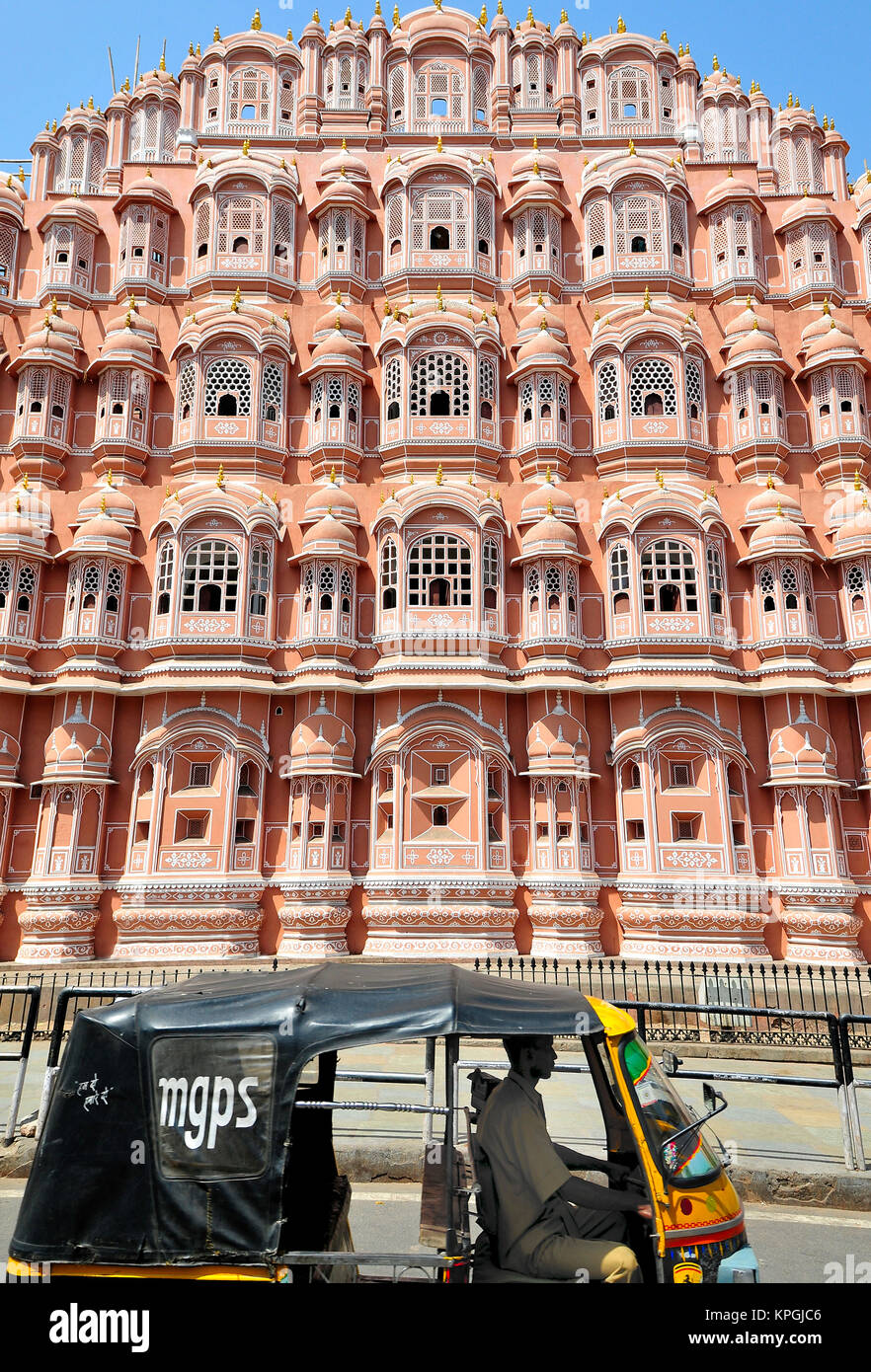 Asia, India, Rajasthan, Jaipur (Pink City). The Hawa Mahal in Jaipur ...