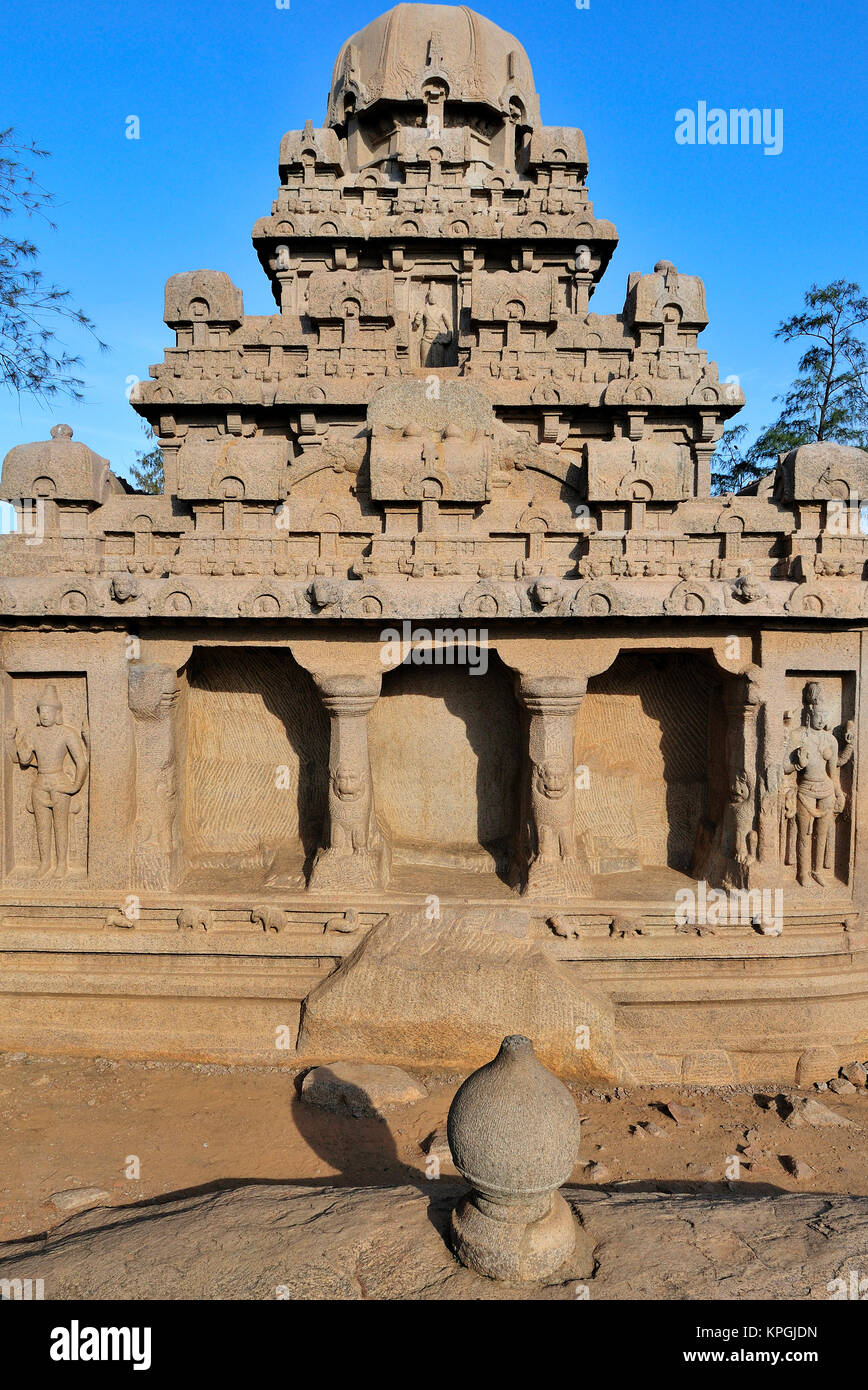 Asia, India, Tamil Nadu, Mahabalipuram. Part of the Five Rathas complex ...
