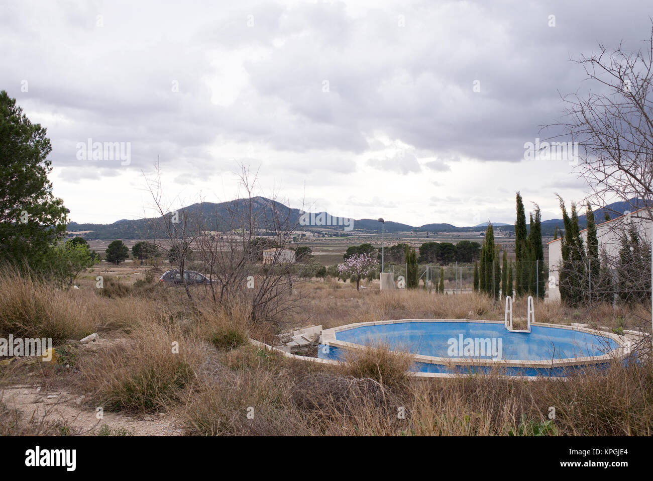 Abandoned swimming pool at a deserted Villa in Spain Stock Photo - Alamy