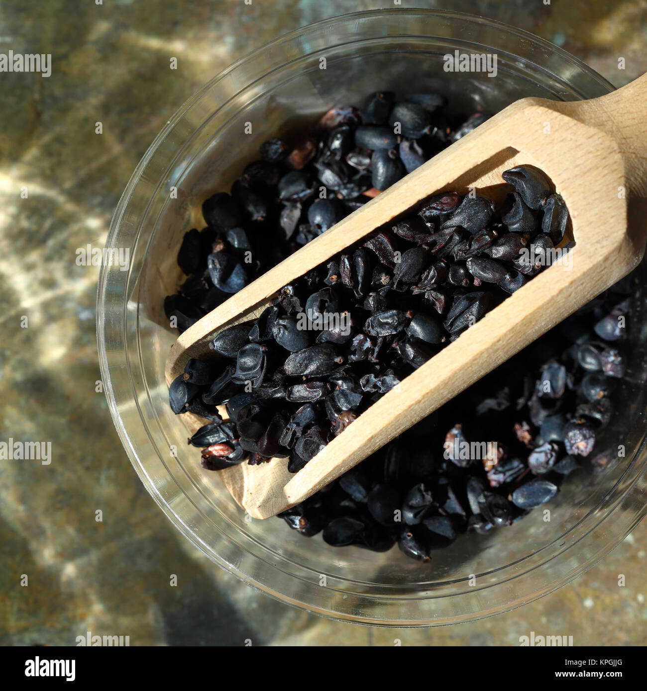 Condiment blue barberries above, food top view Stock Photo - Alamy