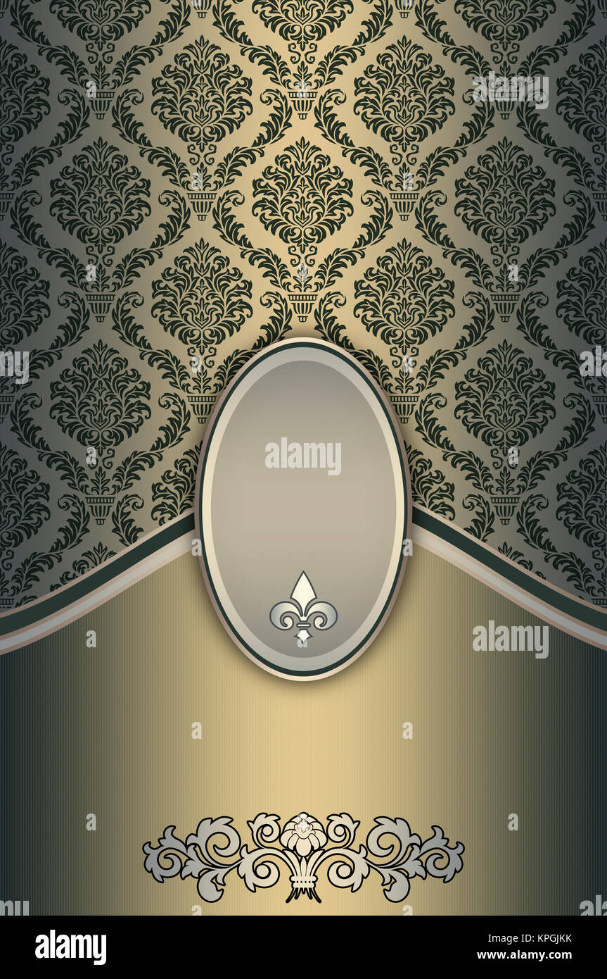 Decorative background with old-fashioned floral patterns and elegant ...