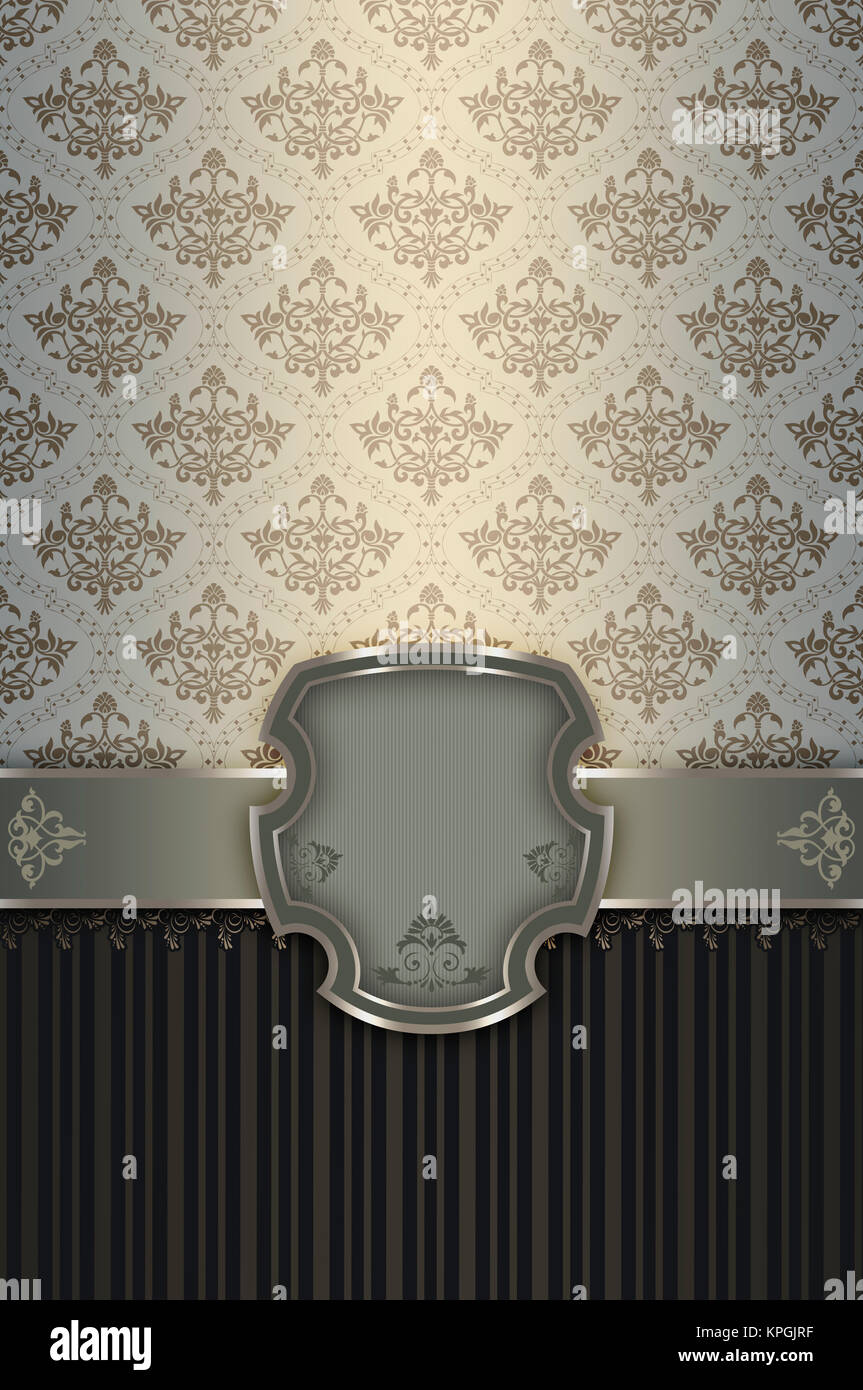 Vintage background with old-fashioned patterns and decorative frame ...