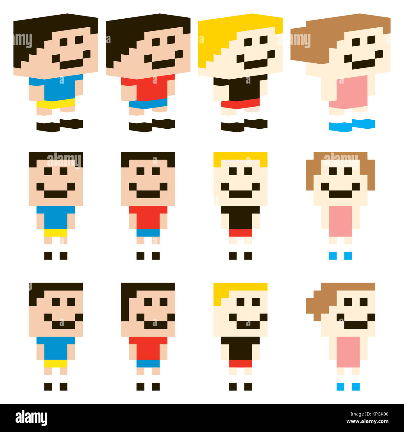 Isolated Vector Pixel Art Kids Character Illustration Stock Photo - Alamy