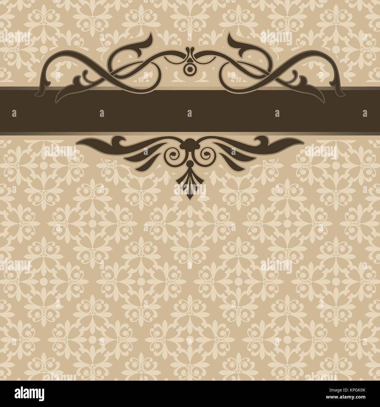 Vintage background with decorative border and old-fashioned patterns ...