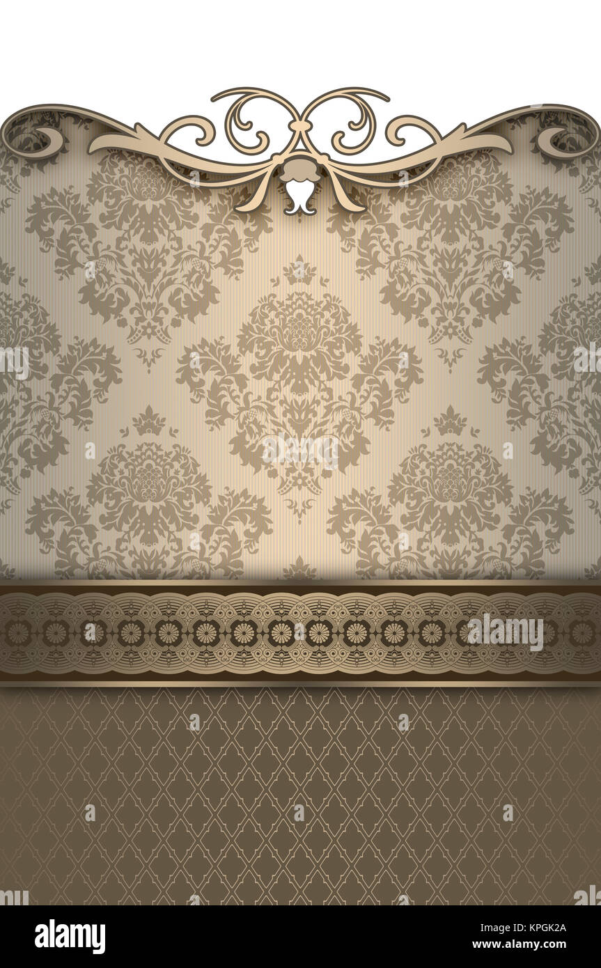 Luxury vintage background with decorative ornamental border and old ...
