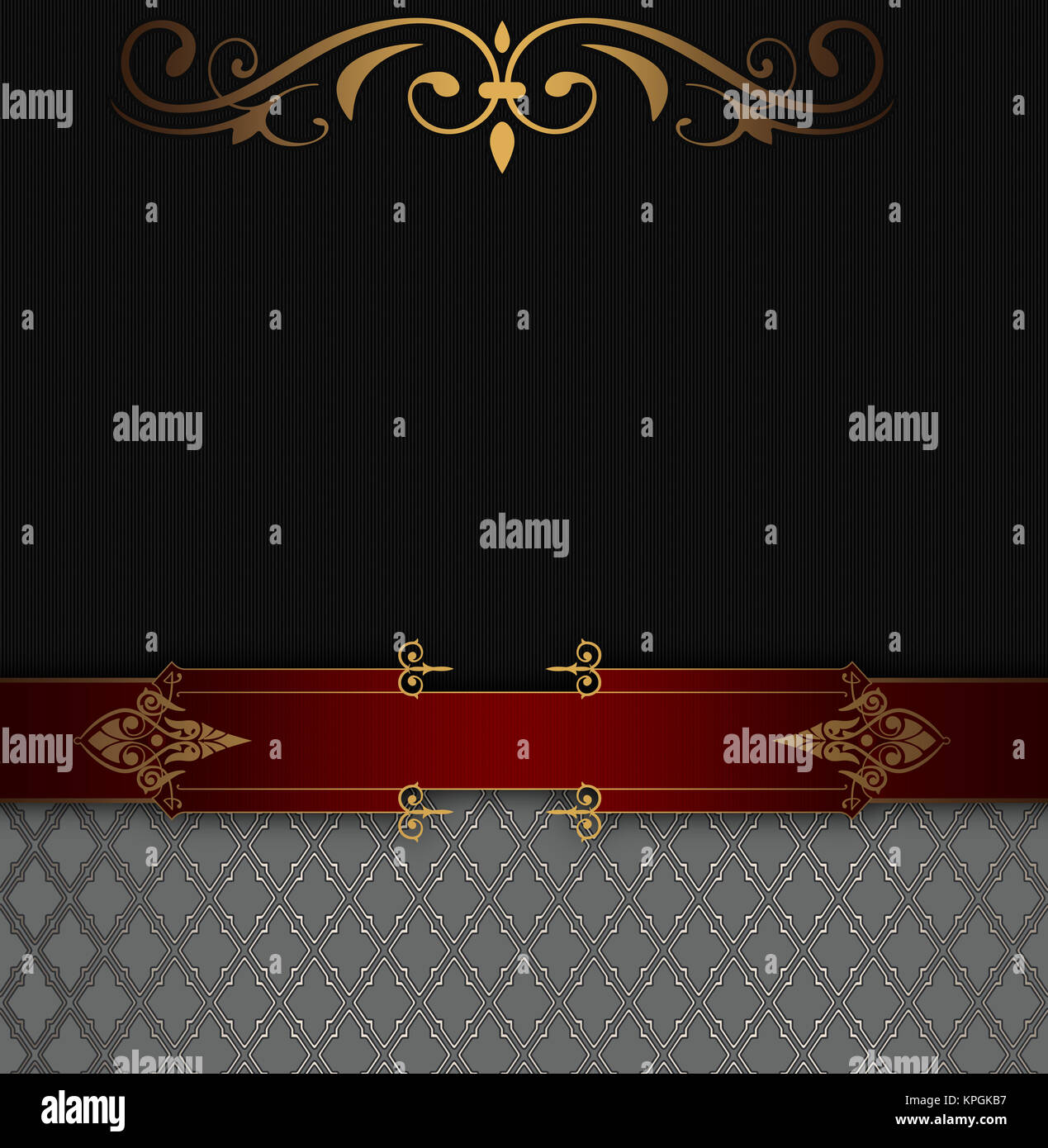 Decorative old-fashioned background with gold border and ornament Stock ...