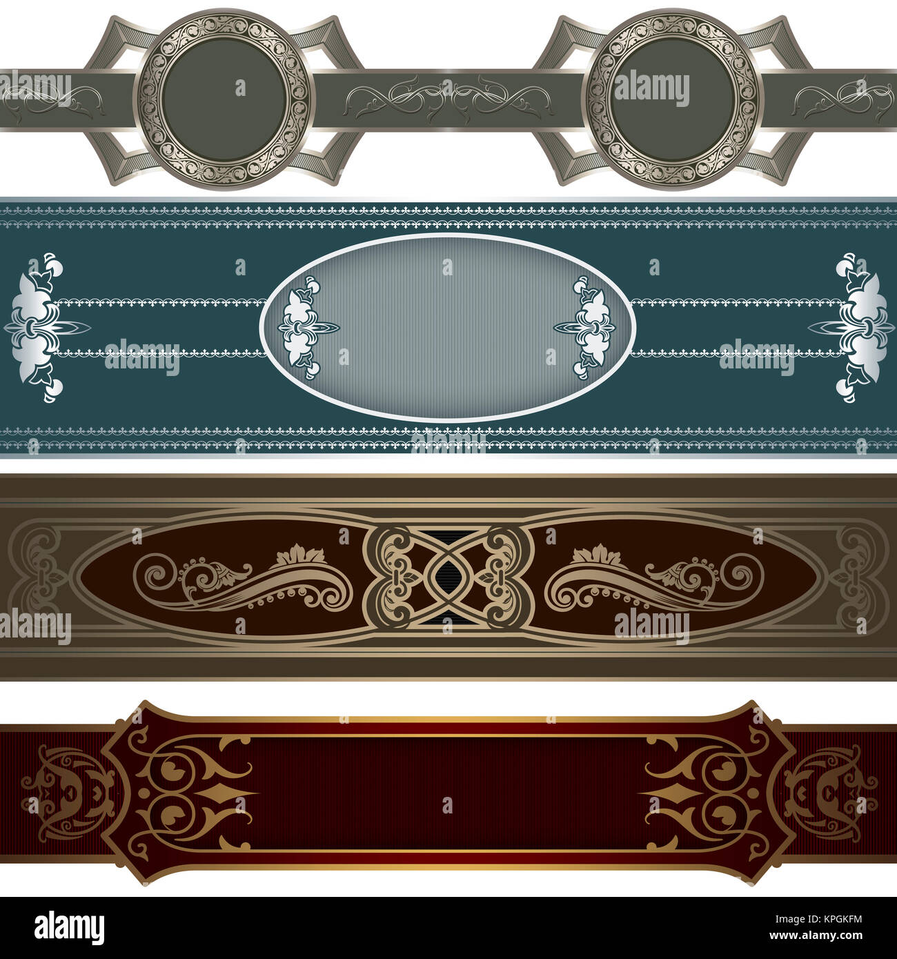 Decorative vintage borders on white background for the design Stock ...