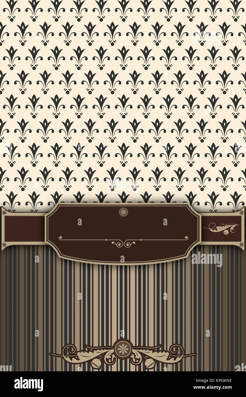 Decorative vintage background with old-fashioned patterns and border ...