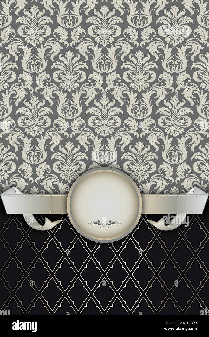 Vintage background with elegant ribbon,decorative frame and old ...