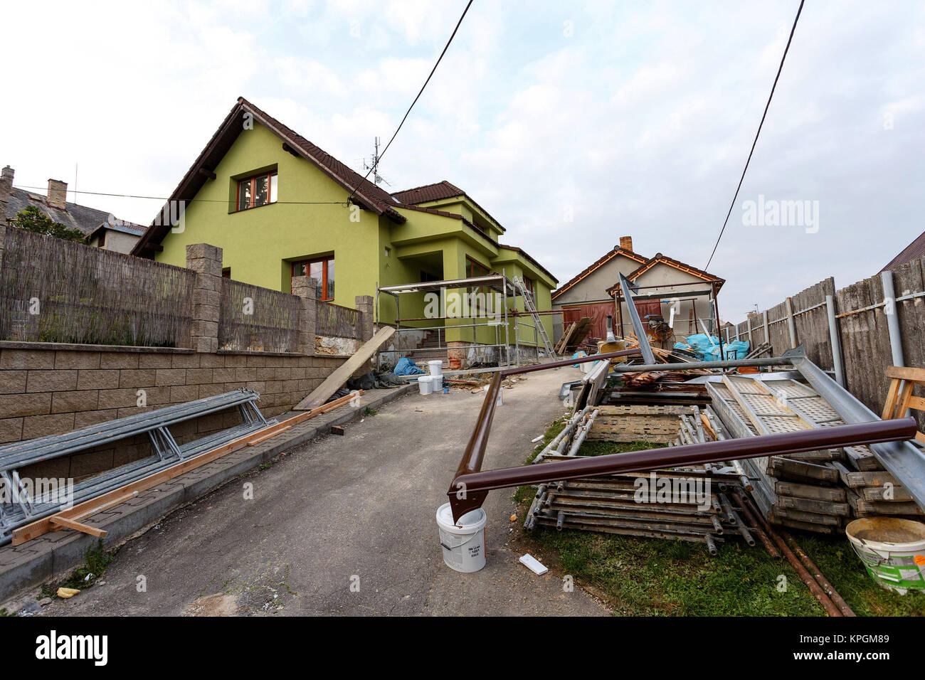 Construction or repair of the rural house Stock Photo - Alamy