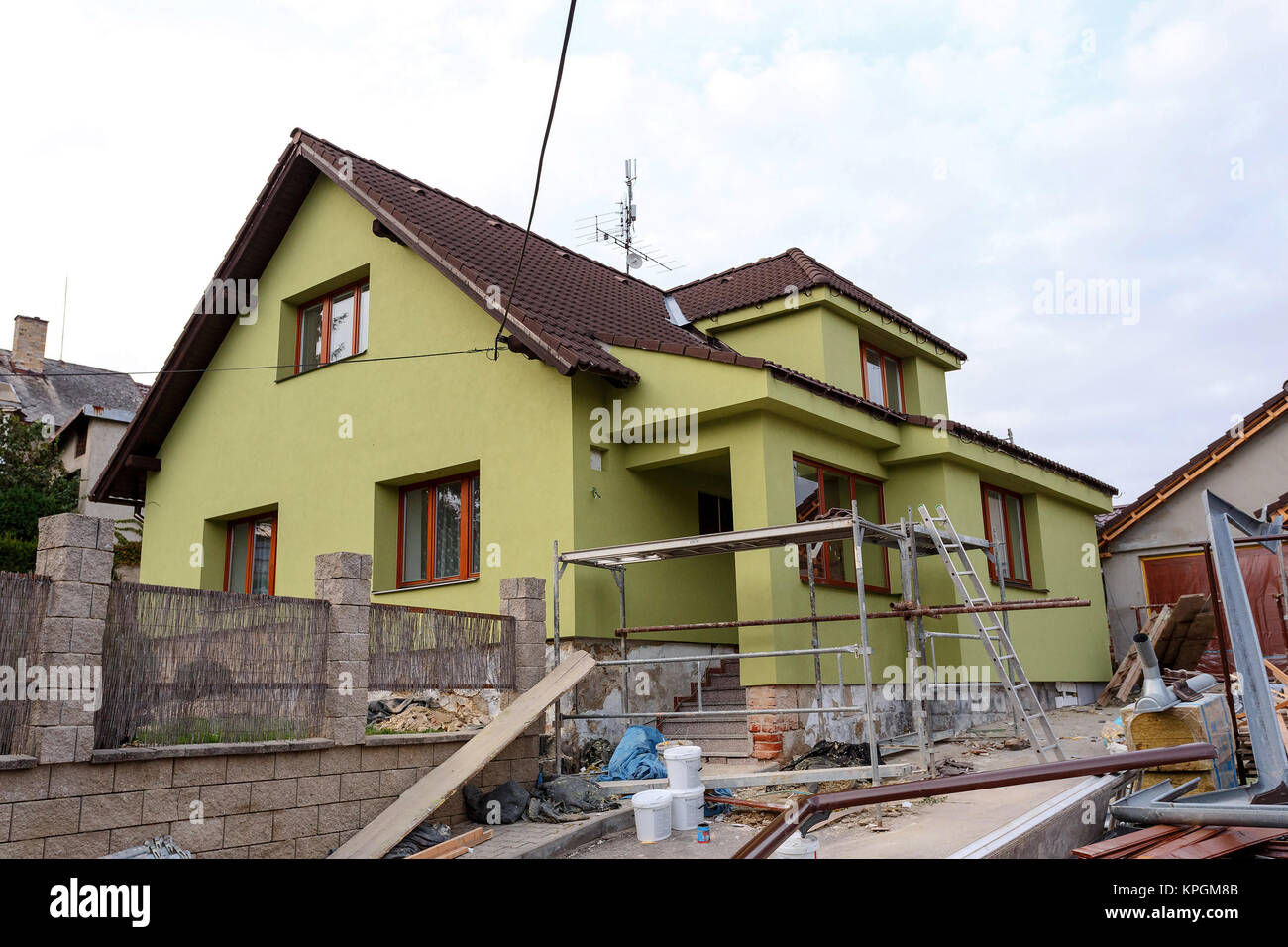 Construction or repair of the rural house Stock Photo - Alamy