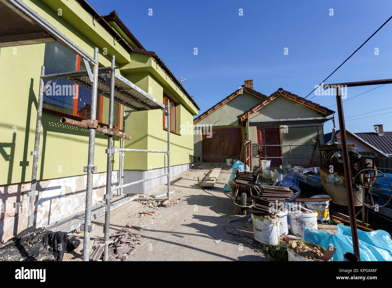 Construction or repair of the rural house Stock Photo - Alamy
