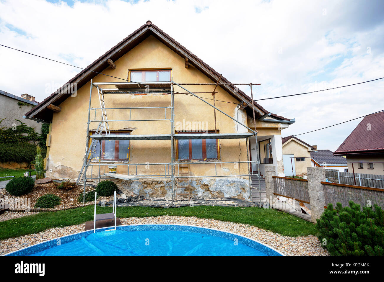 Construction or repair of the rural house Stock Photo - Alamy