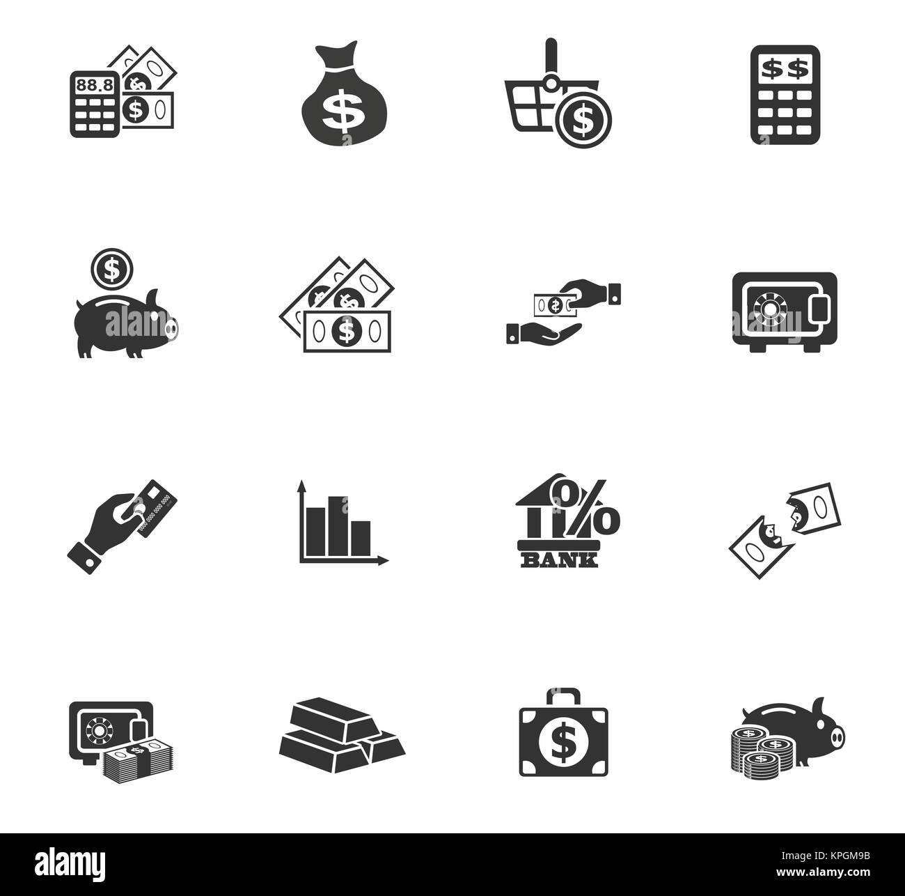 hand and money icon set Stock Photo - Alamy