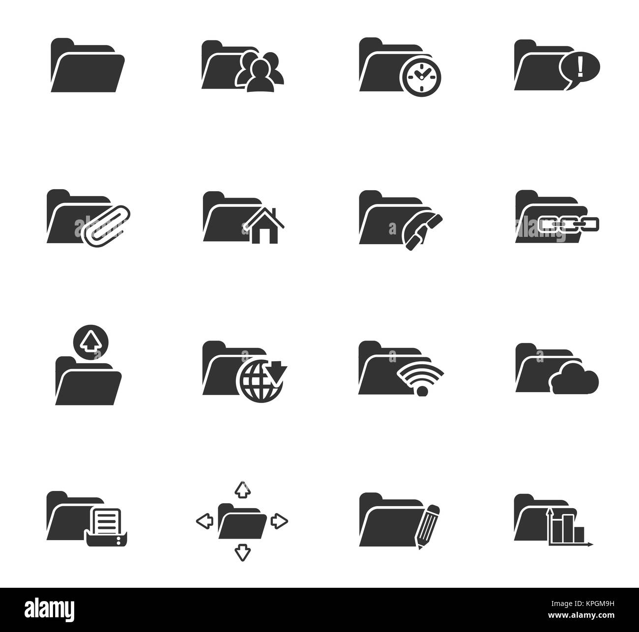 folder icon set Stock Photo - Alamy