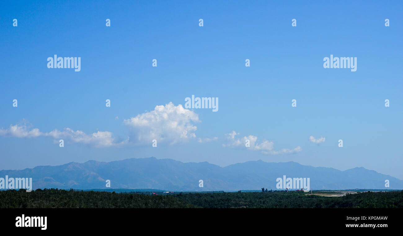View of landscape with mountains and clear blue sky Stock Photo - Alamy