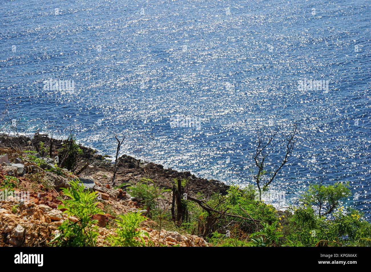 Overlooking the crystal clear sea Stock Photo - Alamy