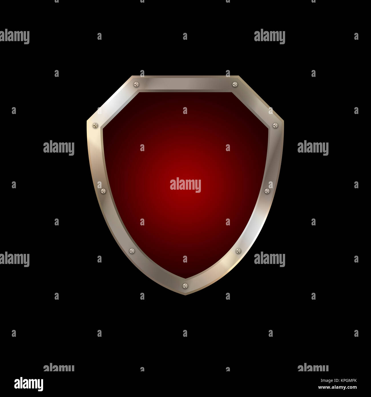 Heraldic red shield on black background Stock Photo - Alamy