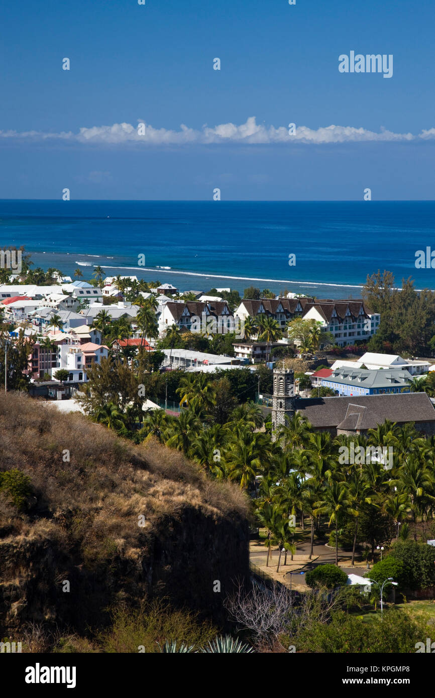 France, Reunion Island, St-Leu, town view from the heights Stock Photo ...