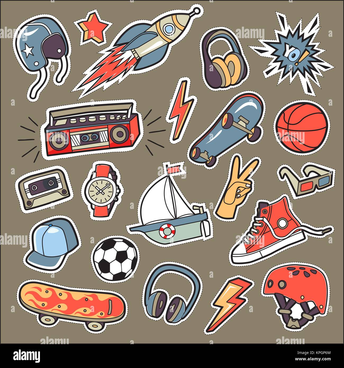 Cassette recorder boy Stock Vector Images - Alamy