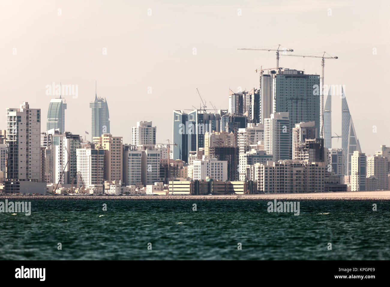 Skyline of Manama City, Bahrain Stock Photo - Alamy