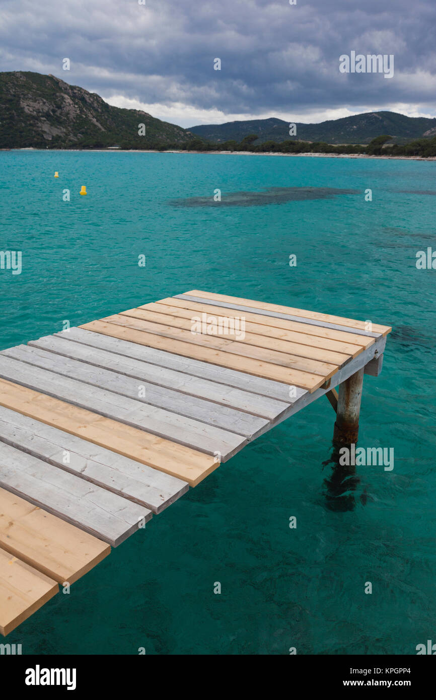 France, Corsica, Baie de Rondinara bay, beach pier Stock Photo - Alamy