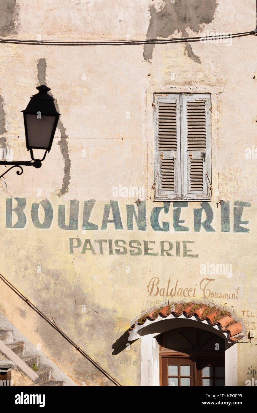 France, Corsica, Corte, Old Boulangerie bakery sign Stock Photo - Alamy