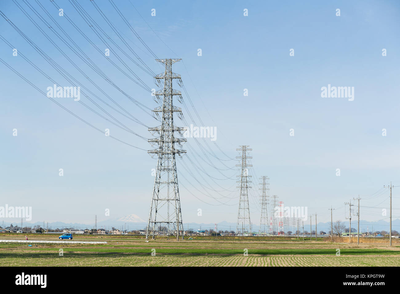 Power lines in countryside Stock Photo - Alamy