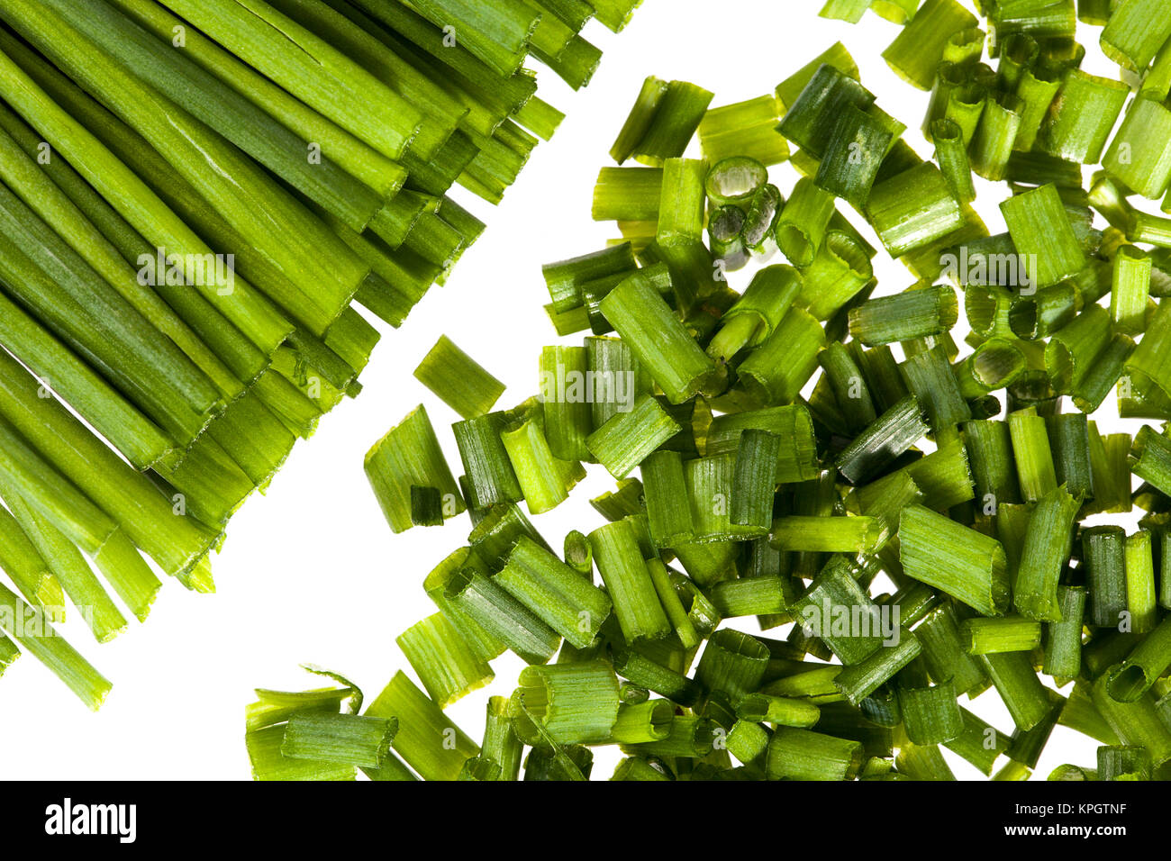 bunch of fresh chives isolated on white background Stock Photo - Alamy