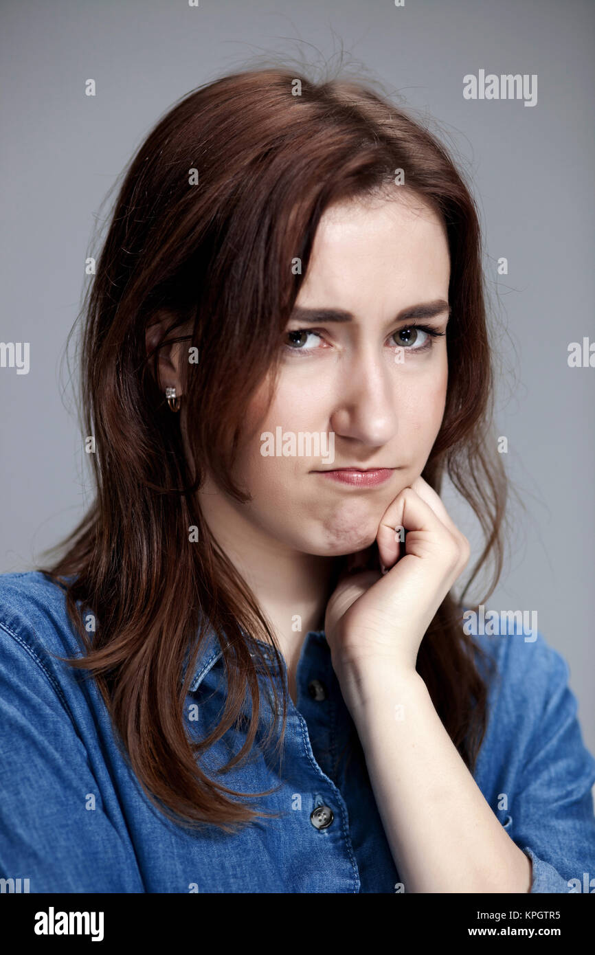 The portrait of a beautiful sad girl closeup Stock Photo - Alamy