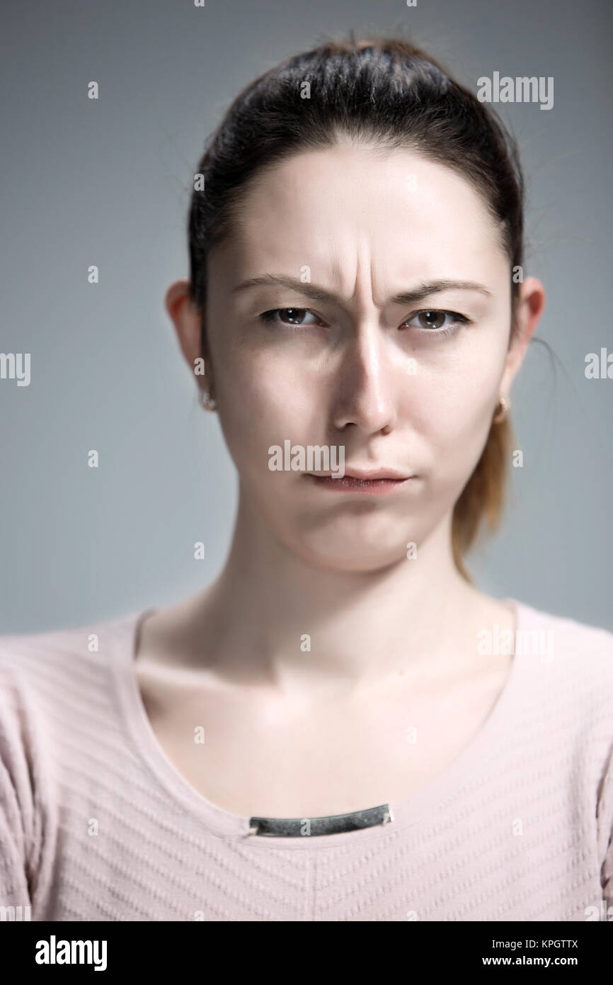 The portrait of a beautiful sad girl closeup Stock Photo - Alamy
