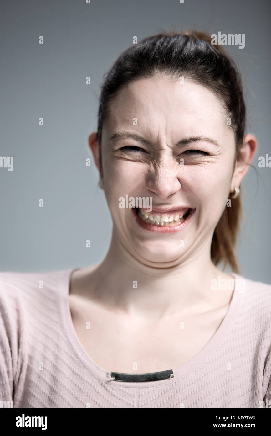portrait of disgusted woman Stock Photo - Alamy