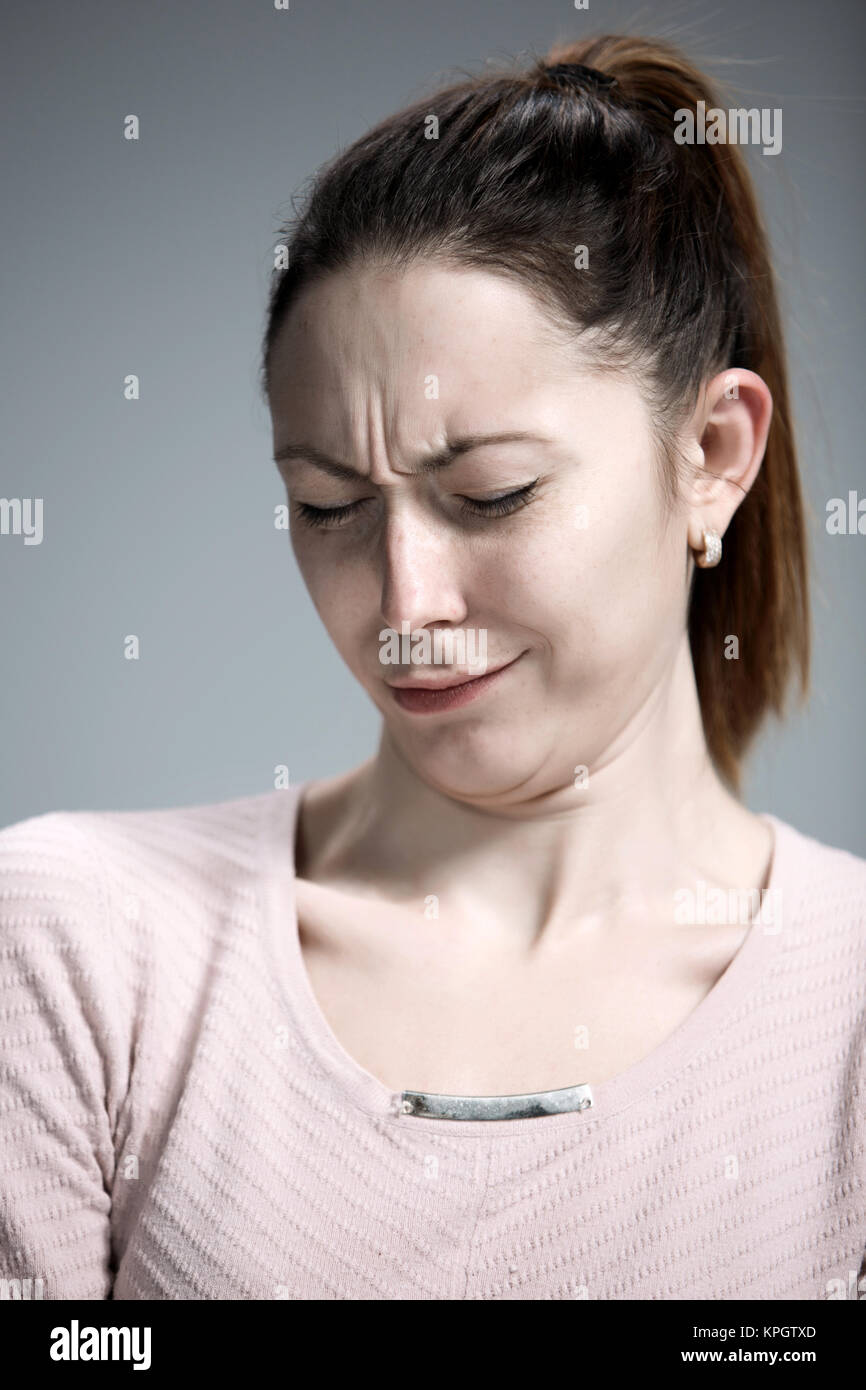 portrait of disgusted woman Stock Photo - Alamy
