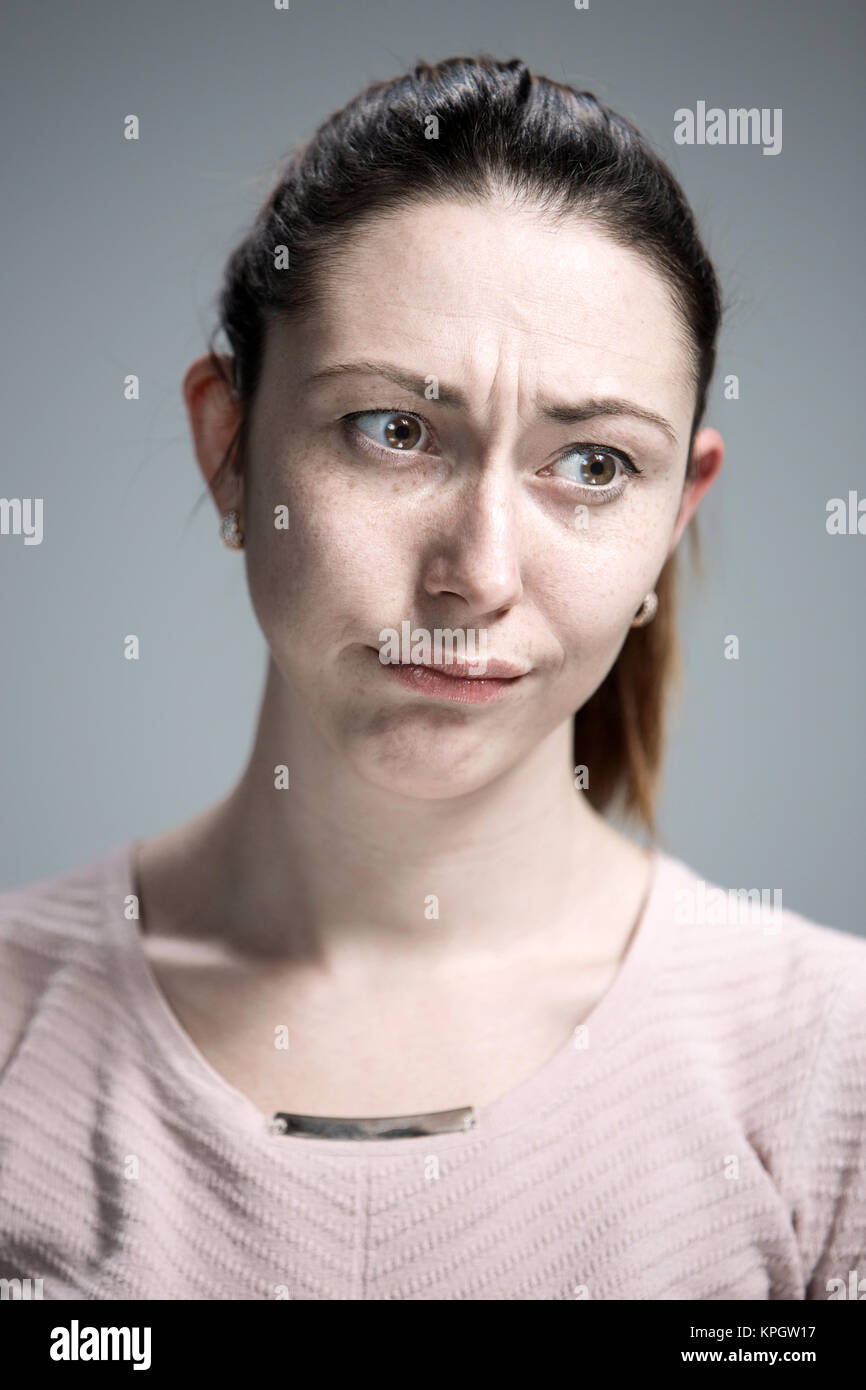 The portrait of a beautiful sad girl closeup Stock Photo - Alamy