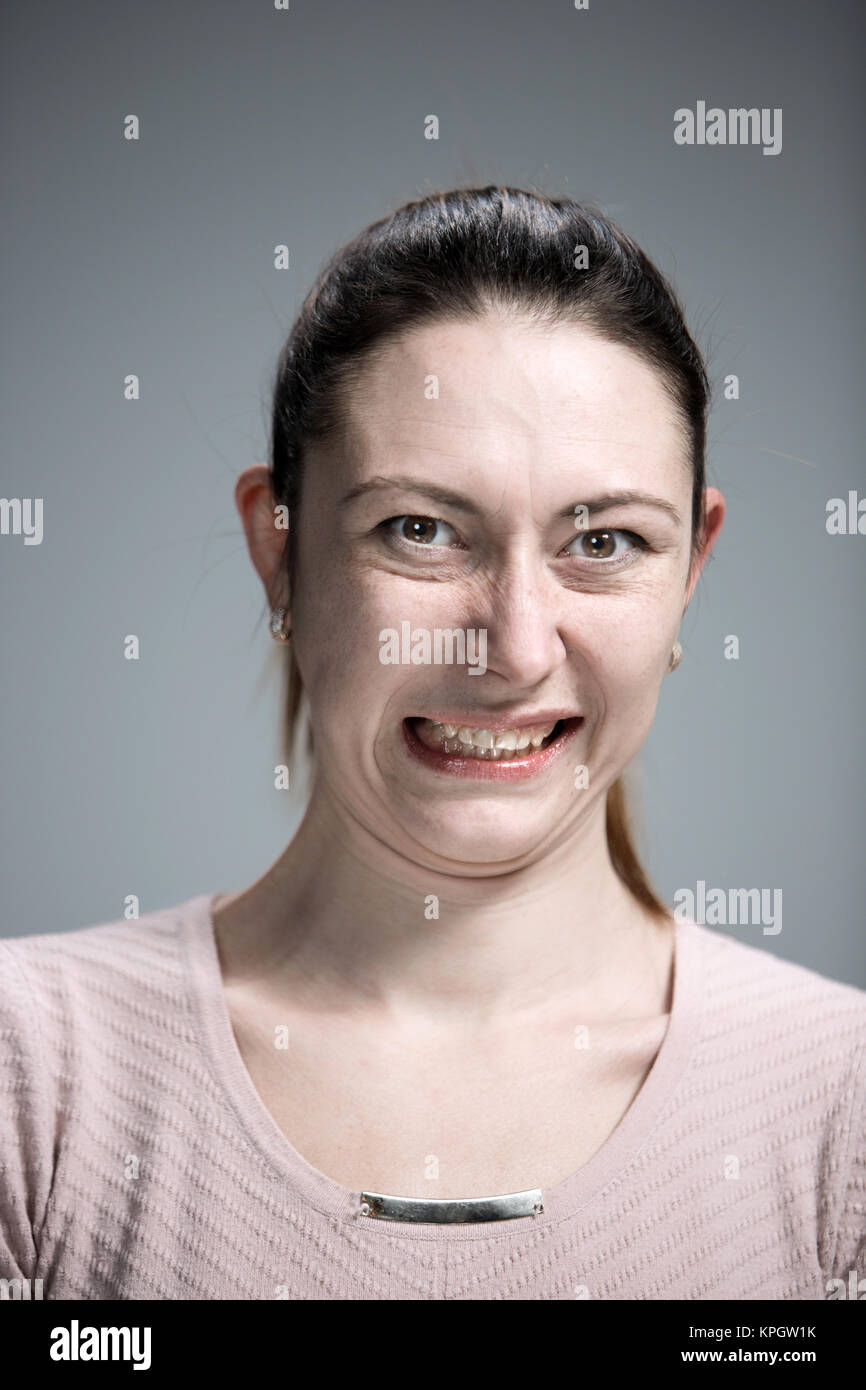 portrait of disgusted woman Stock Photo - Alamy