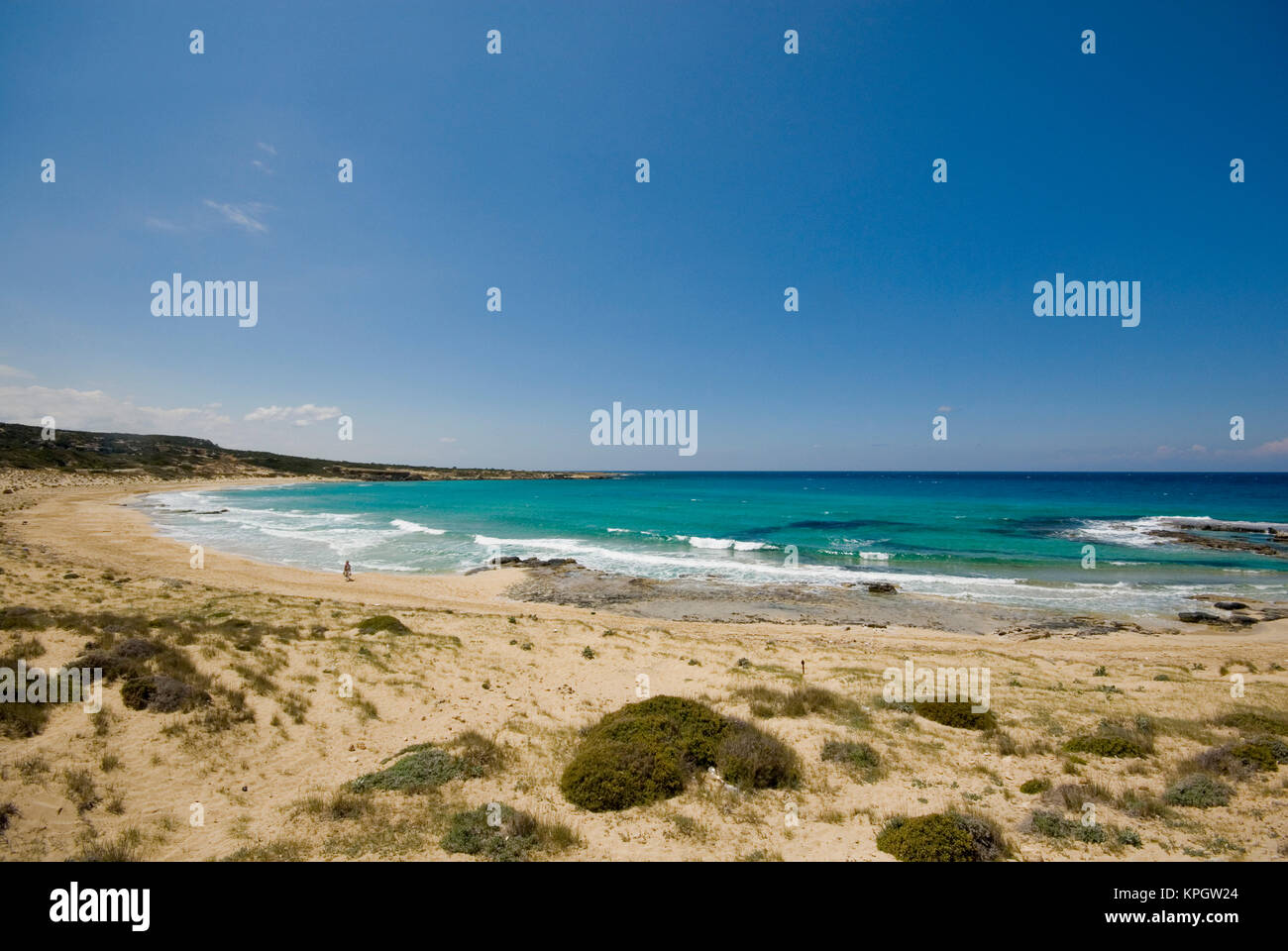 Cyprus, Karpas peninsula, Dipkarpaz, coast and beach near Ayios Philon ...