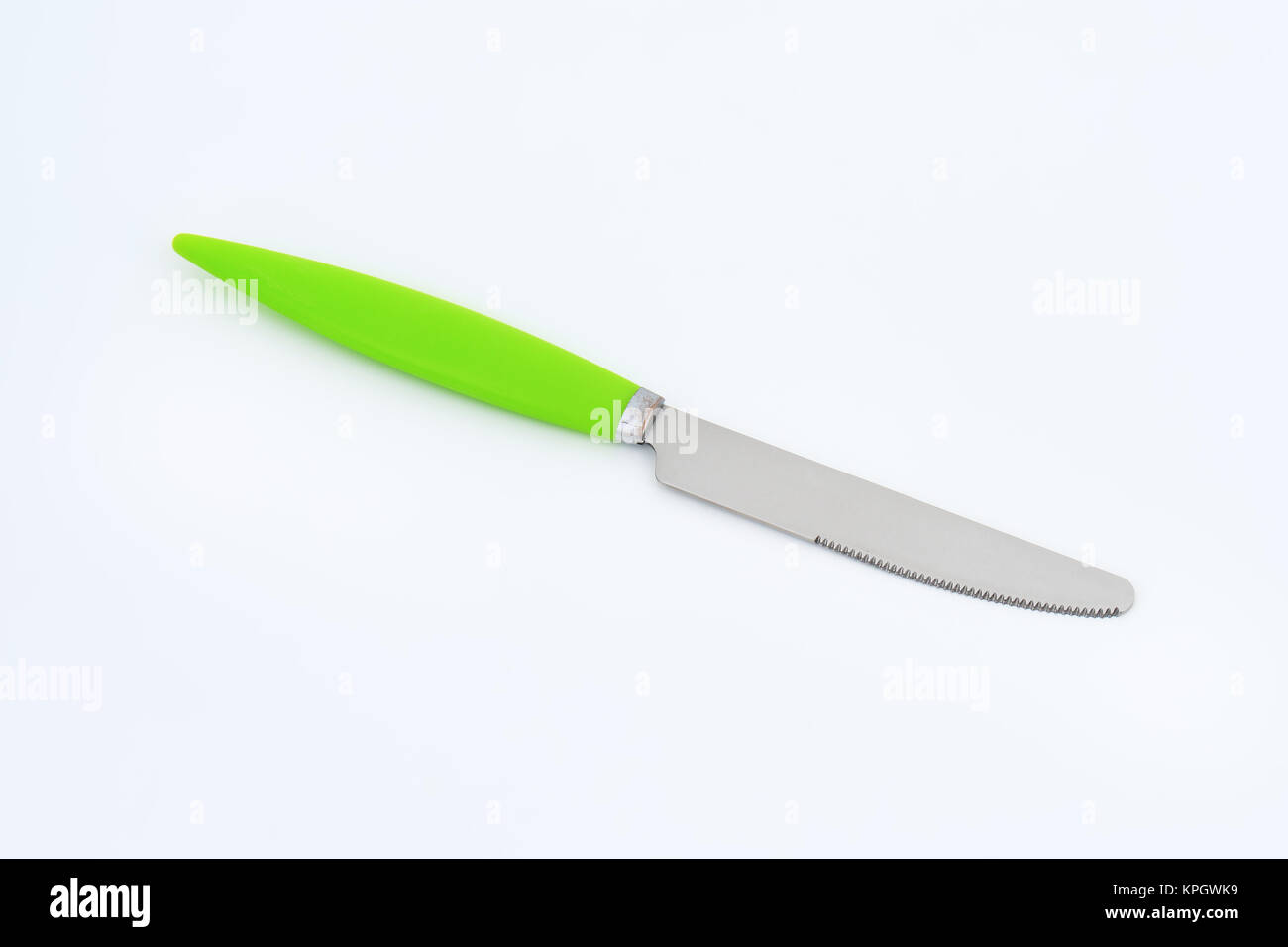 table knife with green plastic handle Stock Photo - Alamy