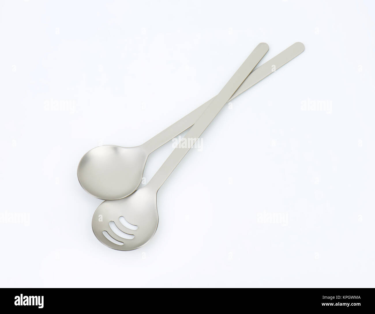 metal salad servers Stock Photo - Alamy