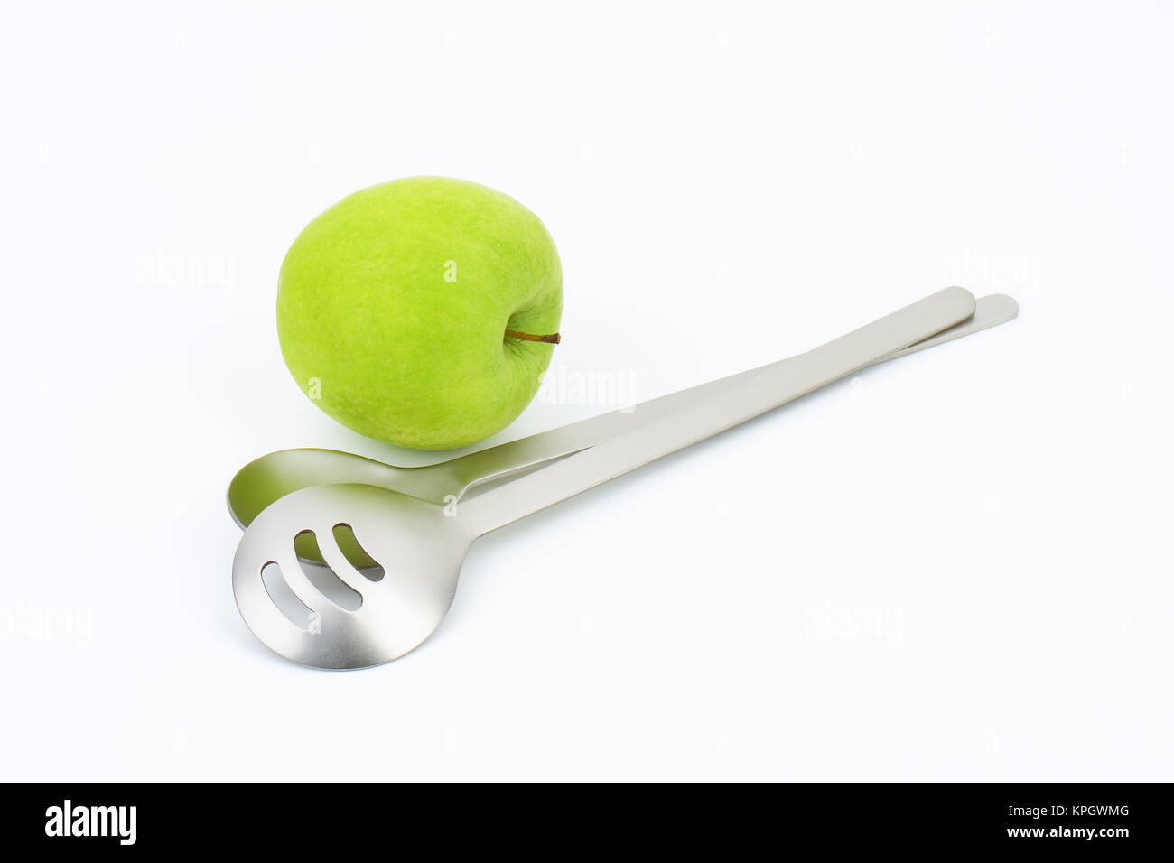 metal salad servers Stock Photo - Alamy