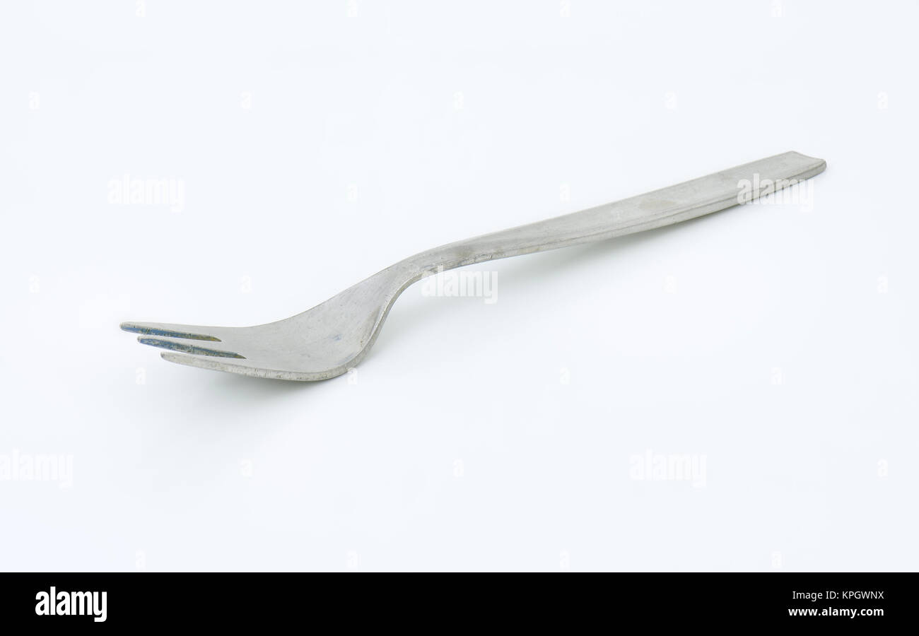 old aluminum fork Stock Photo - Alamy