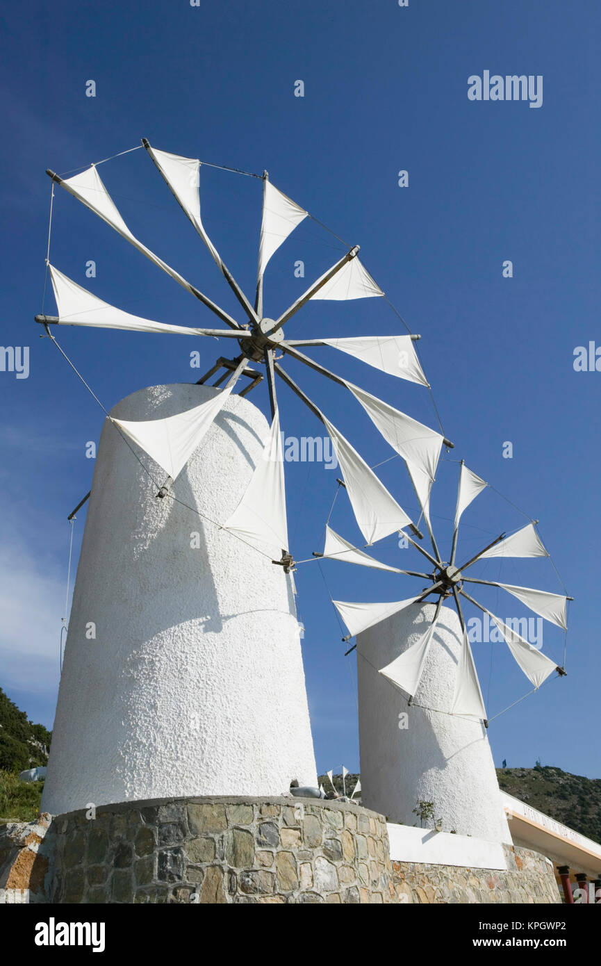 GREECE, CRETE, Iraklio Province, Ano Kera: Traditional Cretan Windmills ...