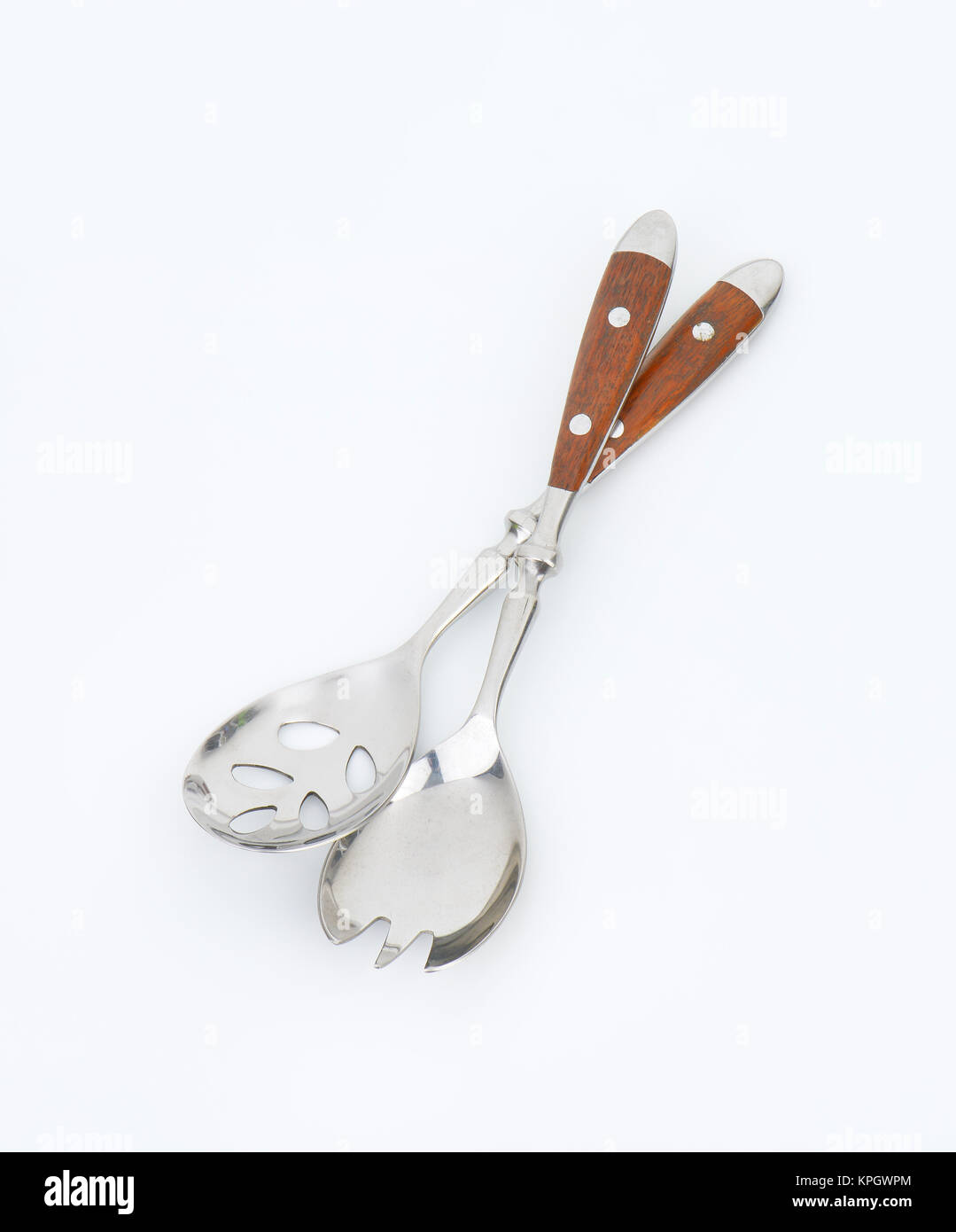 metal salad servers Stock Photo - Alamy