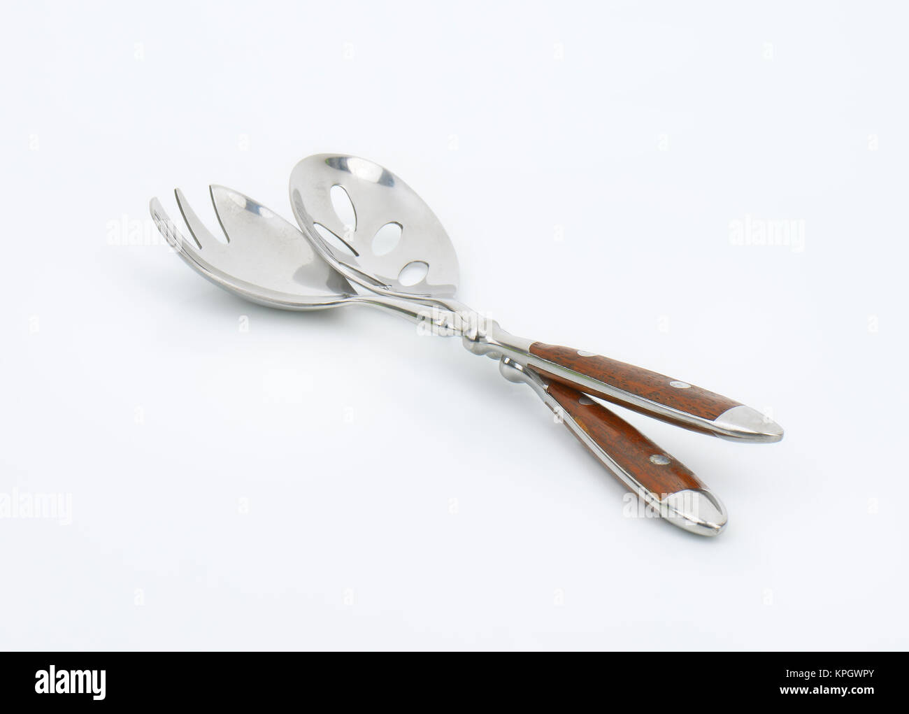 metal salad servers Stock Photo - Alamy