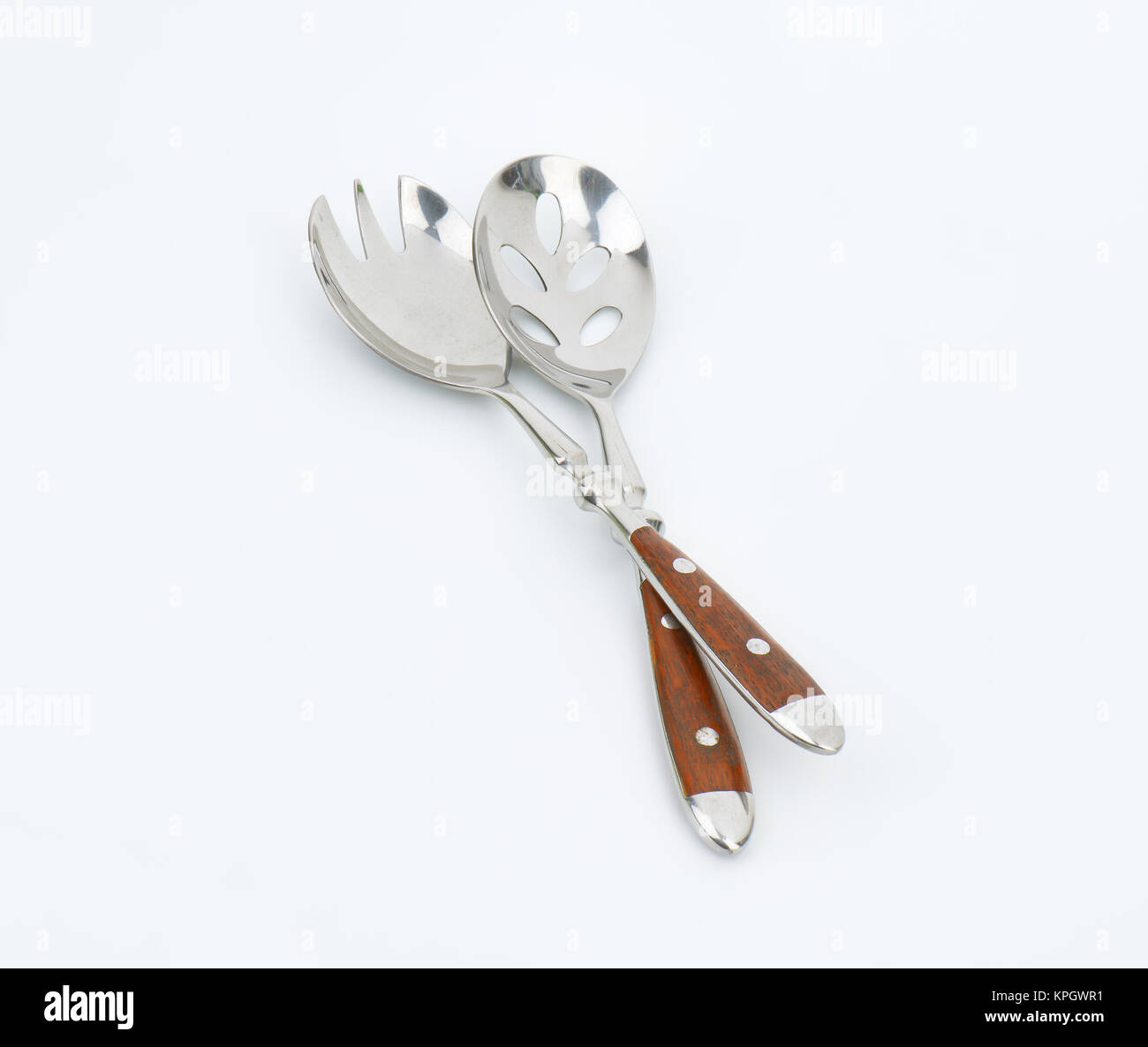 metal salad servers Stock Photo - Alamy