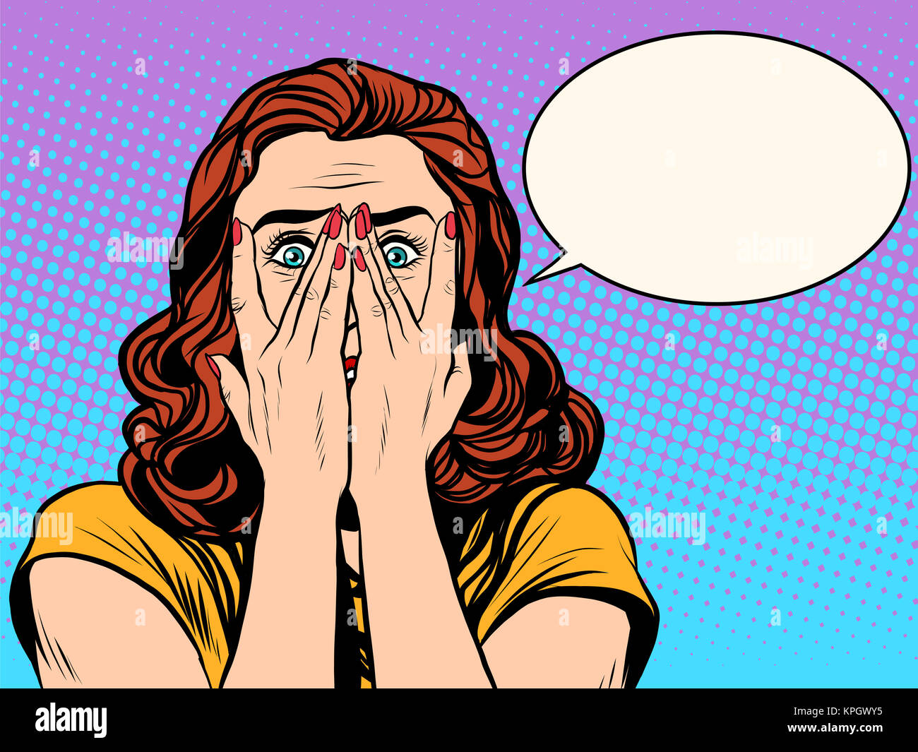 Girl shocked pop art vintage hi-res stock photography and images - Alamy