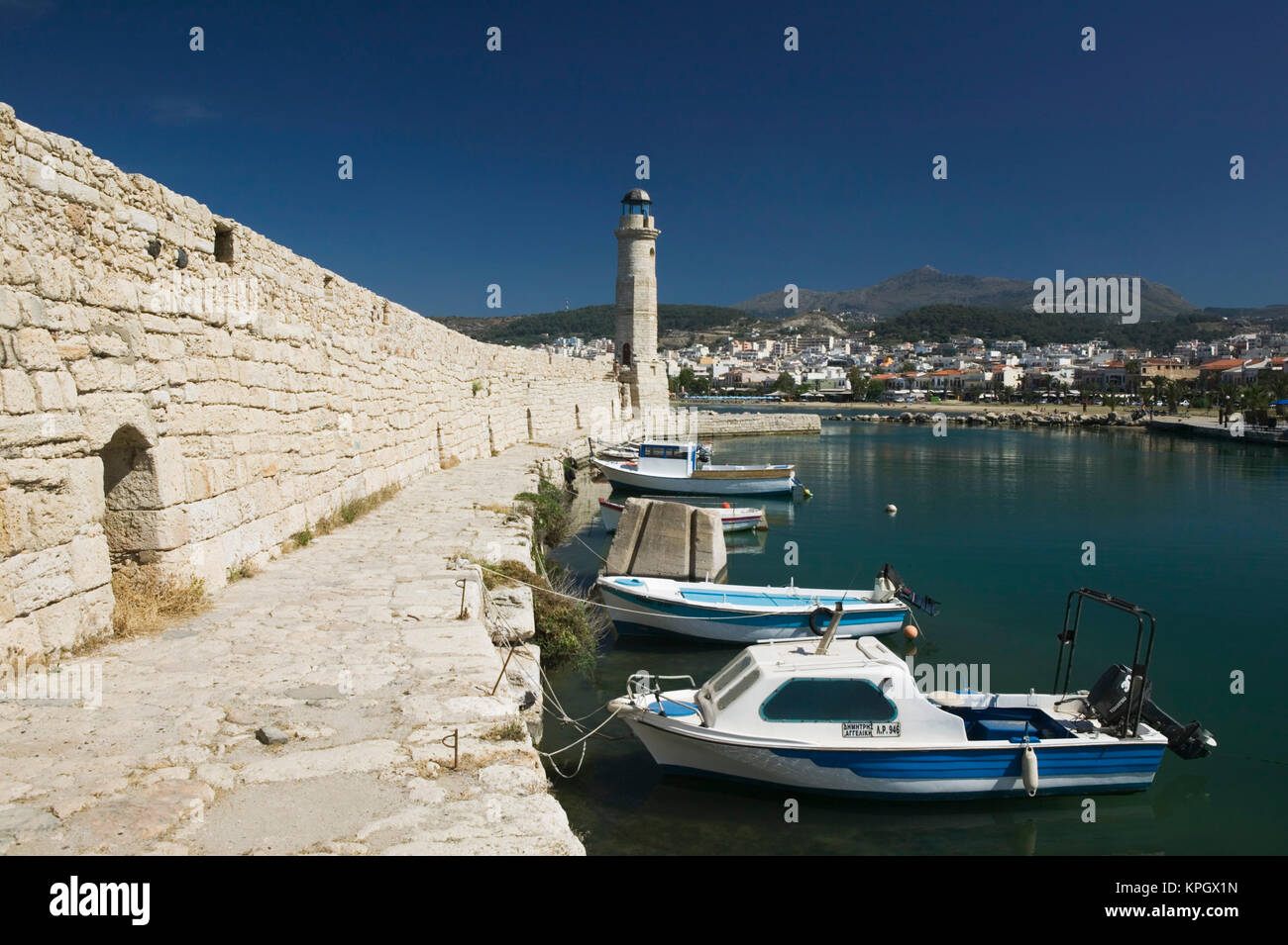 GREECE, CRETE, Rethymno Province, Rethymno: Venetian Harbor with ...