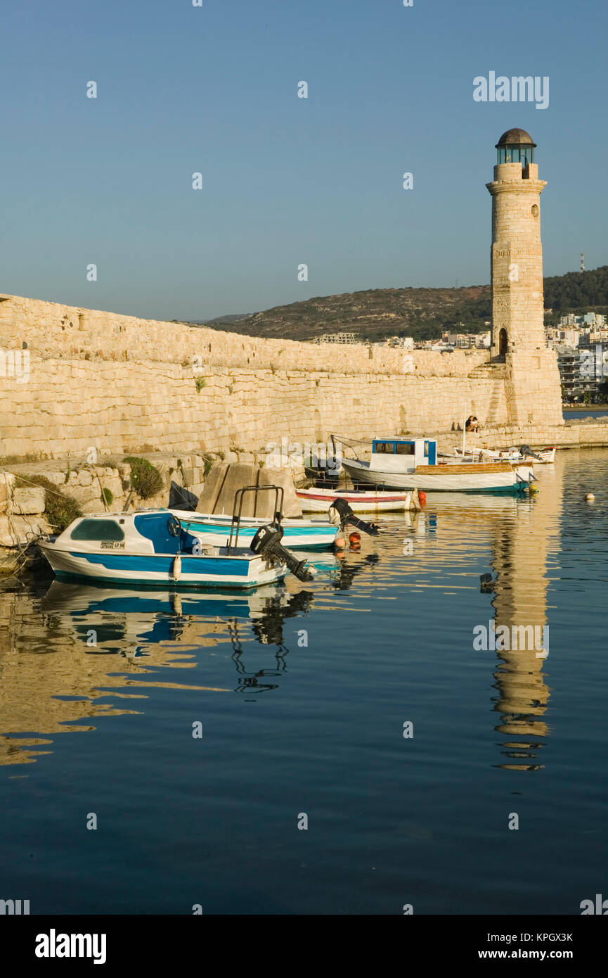 GREECE, CRETE, Rethymno Province, Rethymno: Venetian Harbor with ...