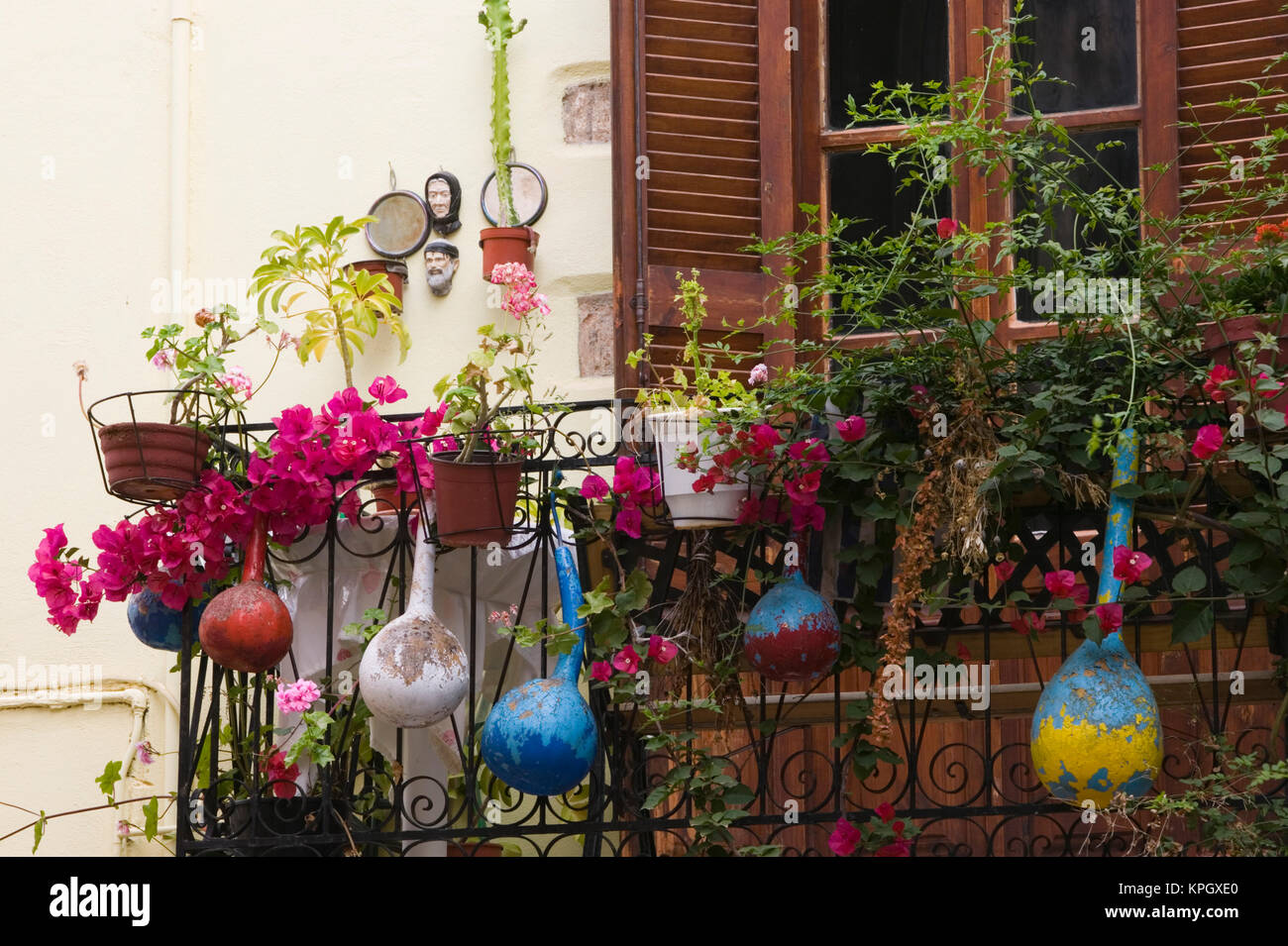 GREECE, CRETE, Hania Province, Hania: Hania Balcony Stock Photo - Alamy